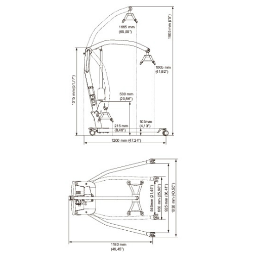 Molift Smart 150 Hoist Dimensions - Advanced Seating Solutions